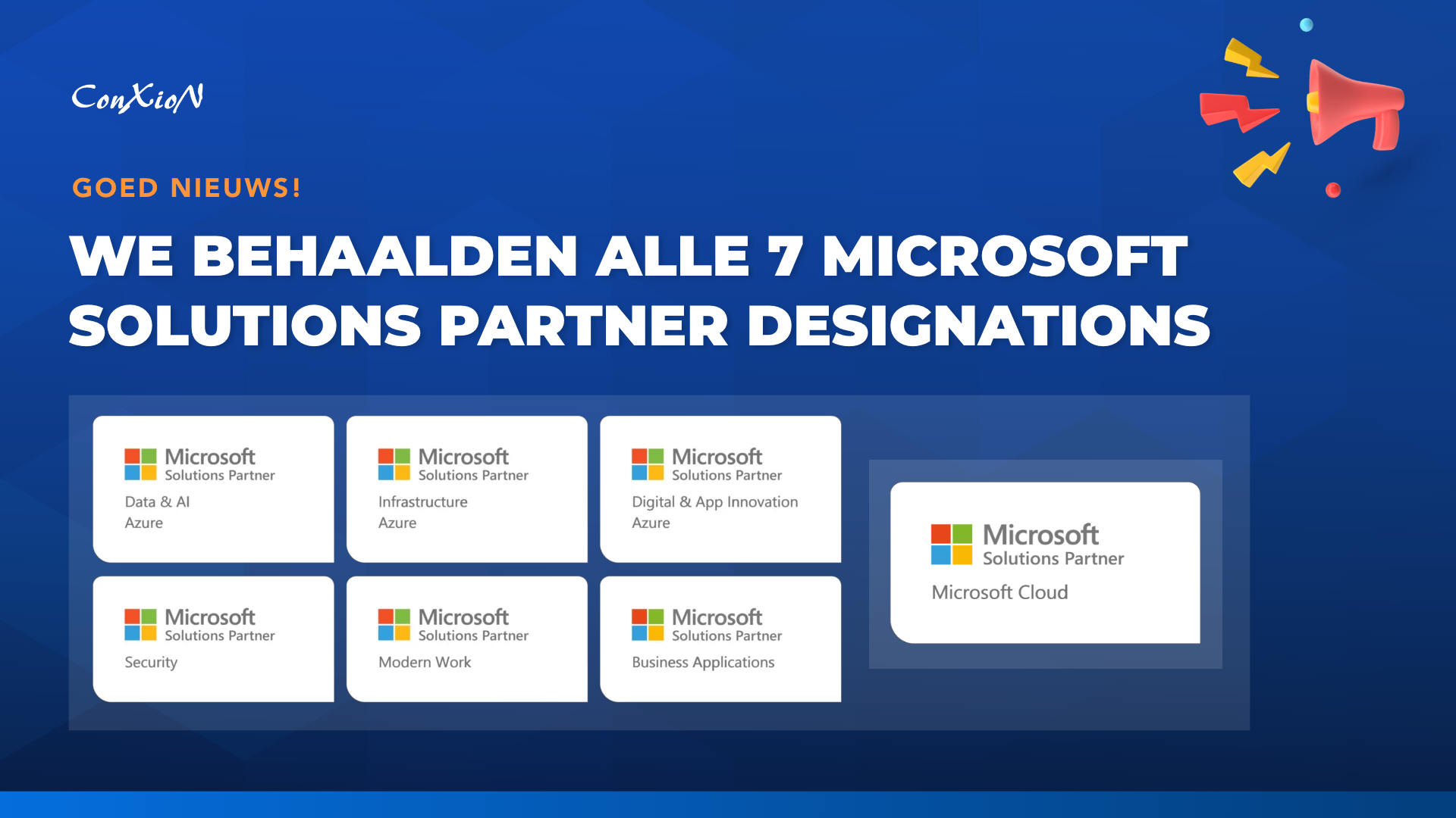 ConXioN behaalt alle 7 Microsoft Solutions Partner designations - ConXioN ConXioN behaalt alle 7 Microsoft Solutions Partner designations - ConXioN