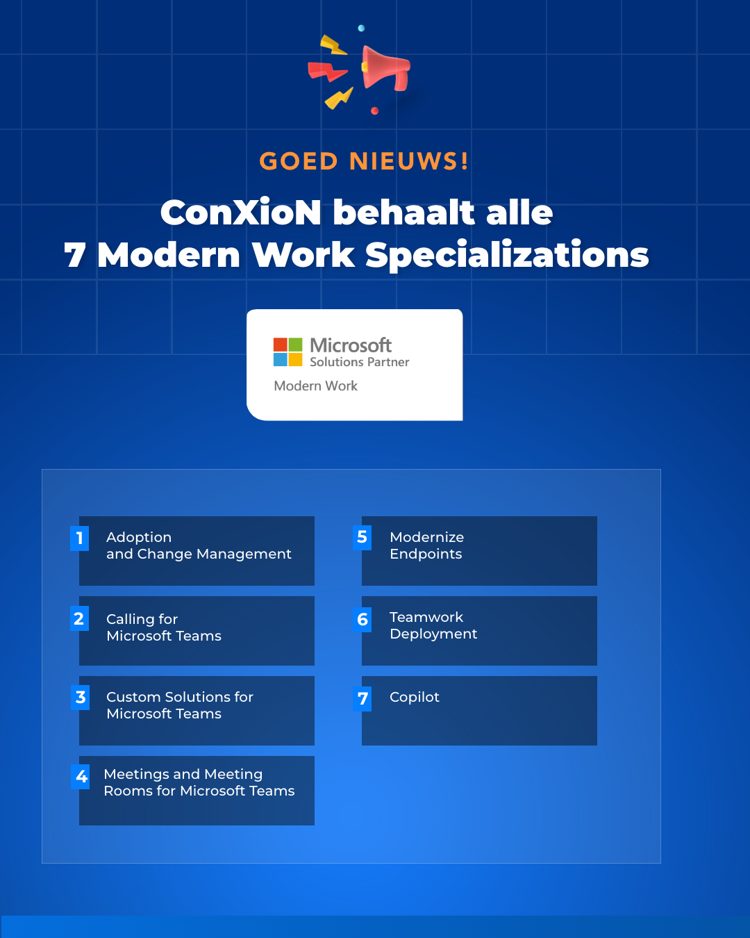 ConXioN behaalt álle Microsoft Modern Work Specializations - ConXioN